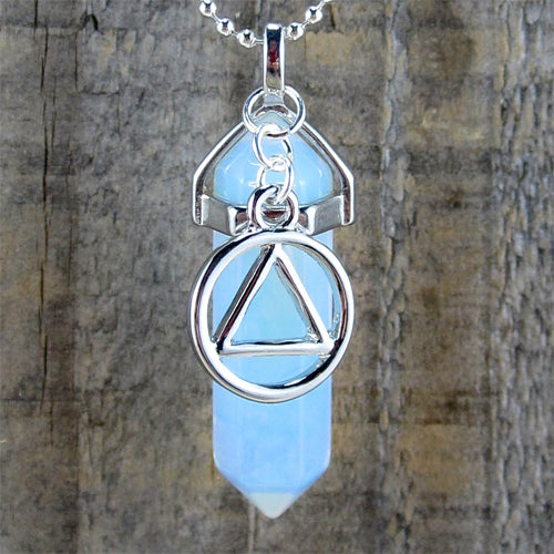 Alcoholics Anonymous Opalite Pendant - "Surrender" – Recovery Bling