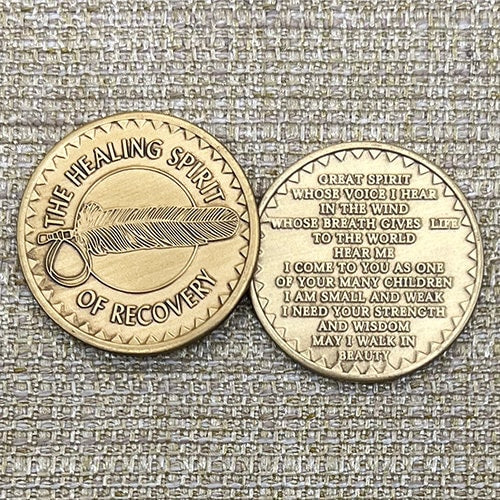 "The Healing Spirit of Recovery" Medallion – Recovery Bling