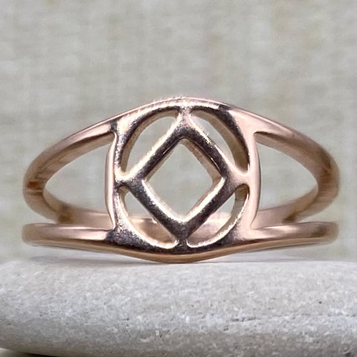 Rose Gold Narcotics Anonymous Ring – Recovery Bling